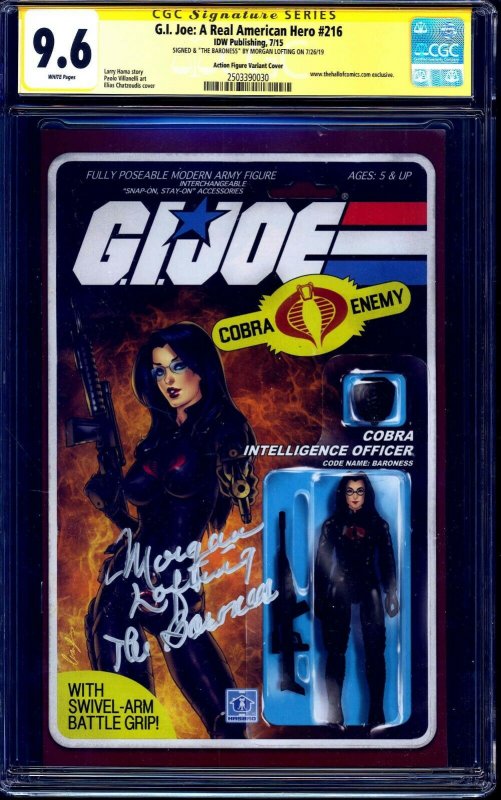 G.I. Joe #216 BARONESS ACTION FIGURE VARIANT CGC SS 9.6 signed Morgan ...