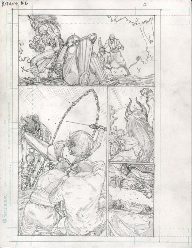 Katana #6 pg 2 DC New 52-Justice League Original Penciled art by ALEX ...