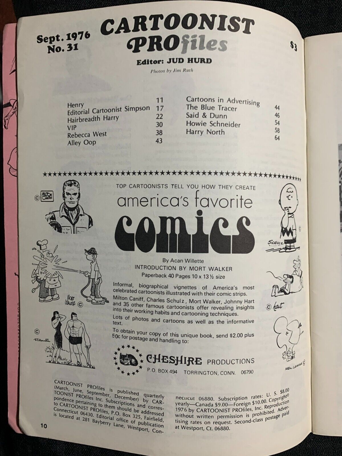 1976 Sept CARTOONIST PROFILES Fanzine #31 FN 6.0 Henry by John Liney ...