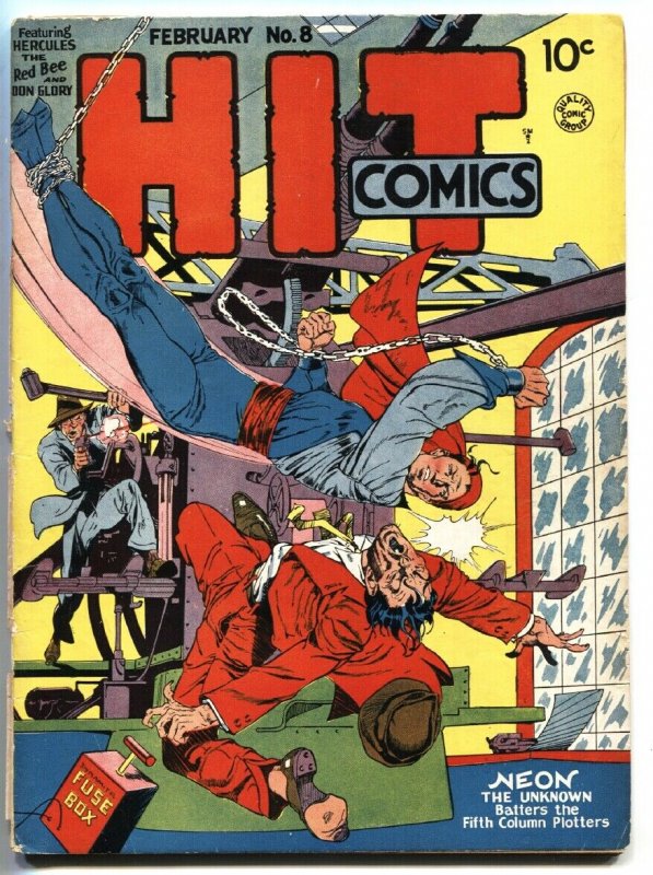 Hit Comics #8 1940 Neon-Red Bee-Lou Fine-Golden Age comic book | Comic ...