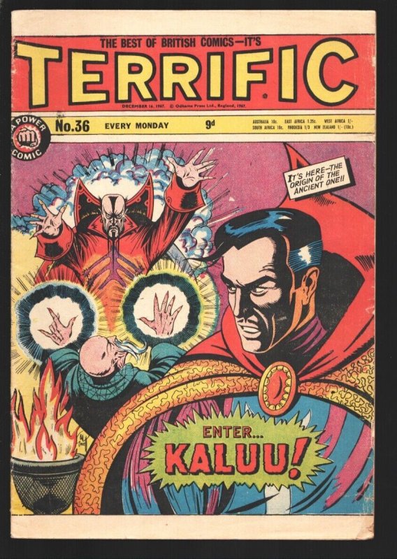 Terrific #36 1967-British ed.-Dr. Strange cover-Origin of Ancient One ...