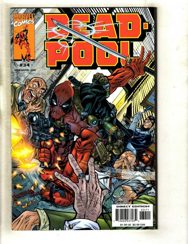 Deadpool # 34 NM Marvel Comic Book X-Men X-Force Wolverine Cable Domino ...