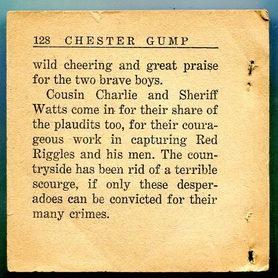 Chester Gump and his Friends 1934- Ice Cream Cup Premium Comic G ...