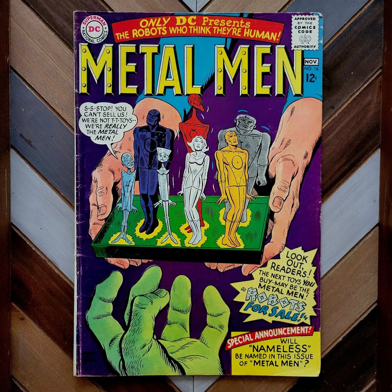 METAL MEN #16 VG+ (DC 1965) Nice Silver Age "ROBOTS FOR SALE ...