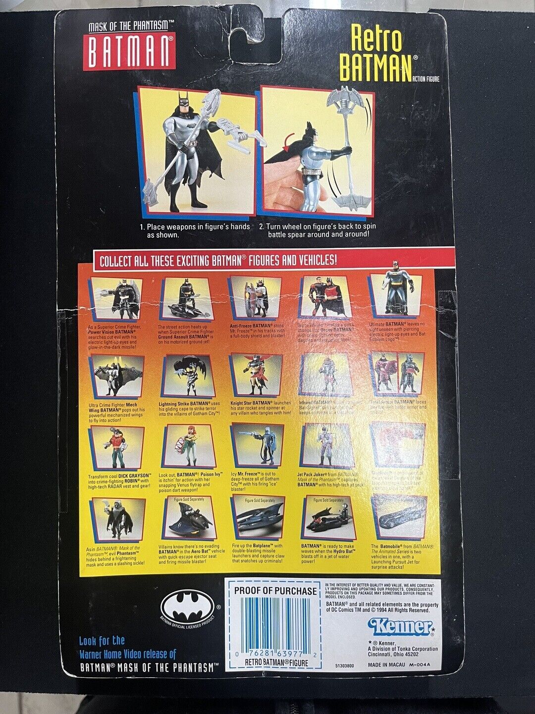 Mask of Phantasm Batman Retro Batman with Spinning Battle Spear Kenner ...