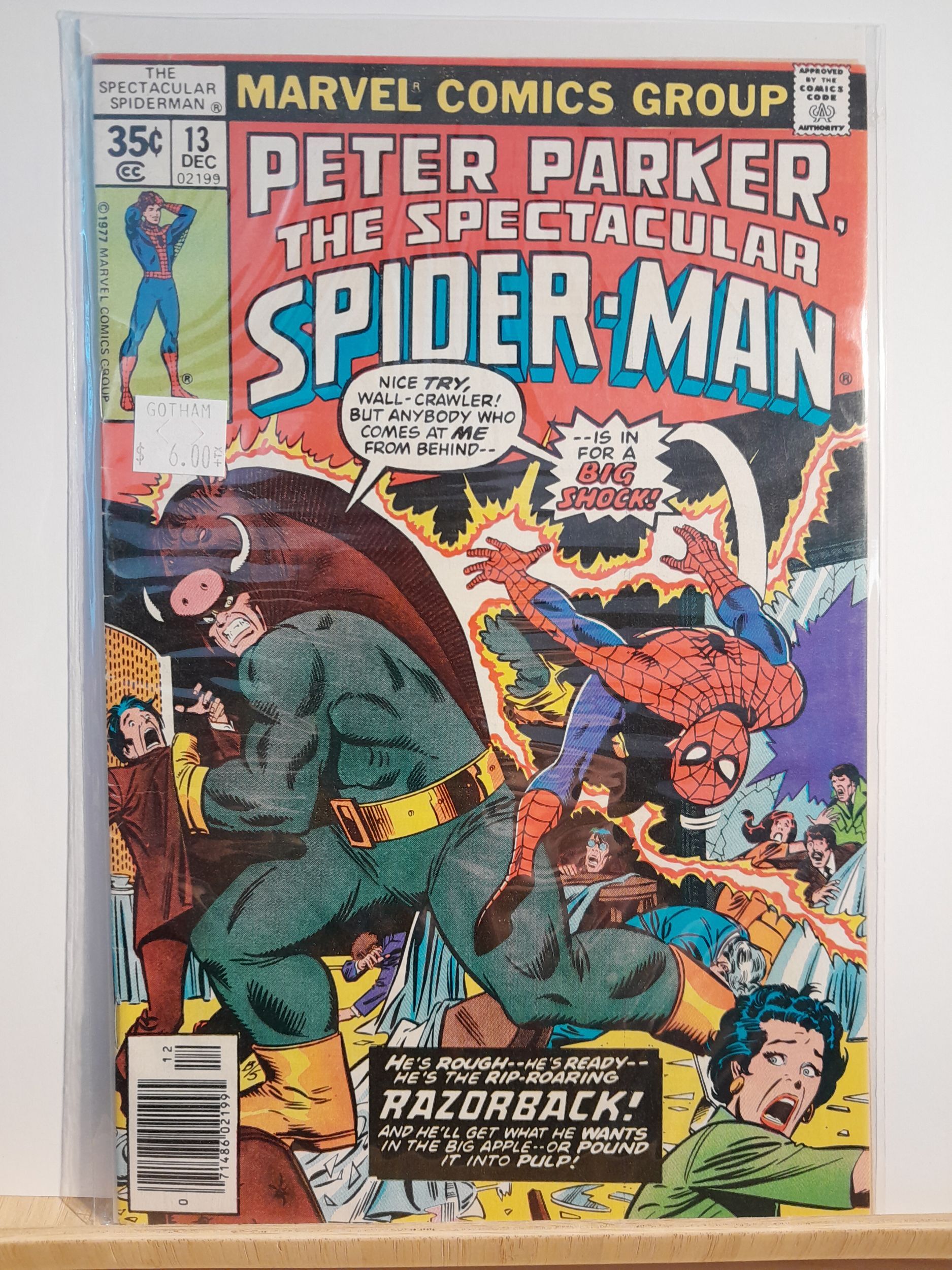 The Spectacular Spider-Man #13 (1977) FN spine stresses newsstand ...