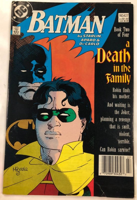 BATMAN 427 (Jan 1989)Jim Starlin,Jim Aparo,Mike DeCarlo "Death in the ...