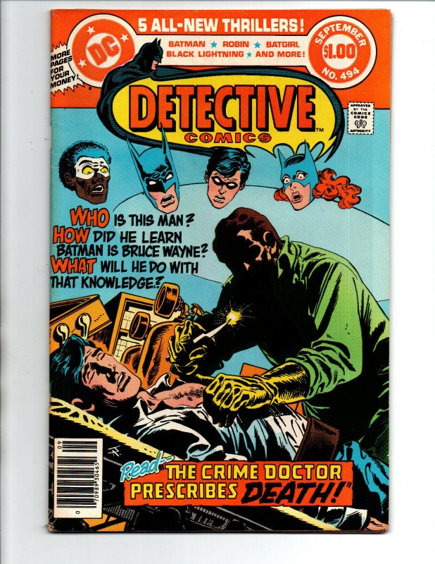 Detective Comics #494 newsstand - Batman - Batgirl - 1978 - (-VF ...