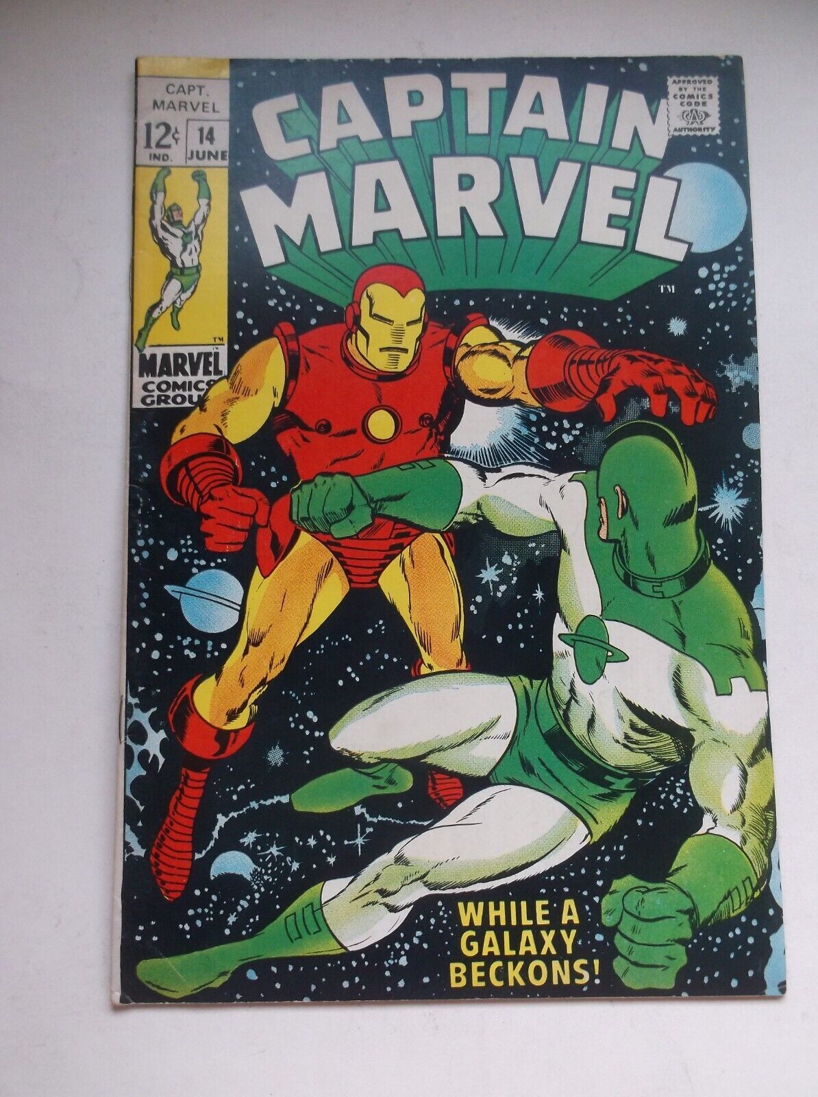 Marvel: Captain Marvel #14, Capt VS Metalhead, 1969, FN- (5.5 ...