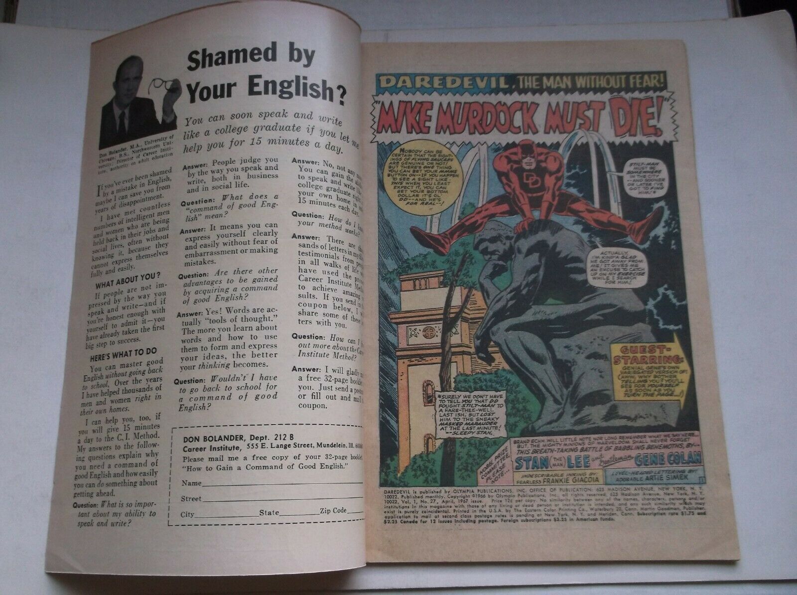 Marvel: Daredevil #27, Horn Head/WEB Head VS Masked Marauder/Stilt-Man ...