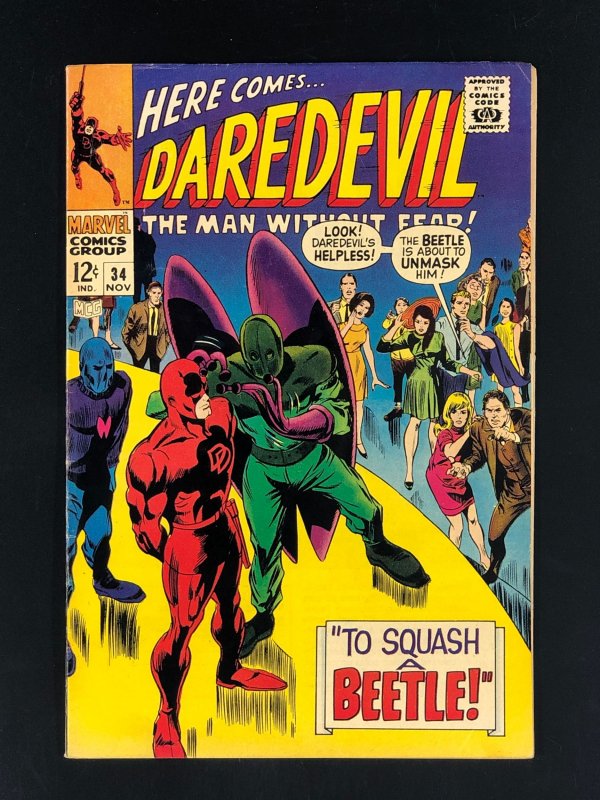 Daredevil #34 (1967) FN- Beetle and Origin Retold, To Squash... | Comic ...