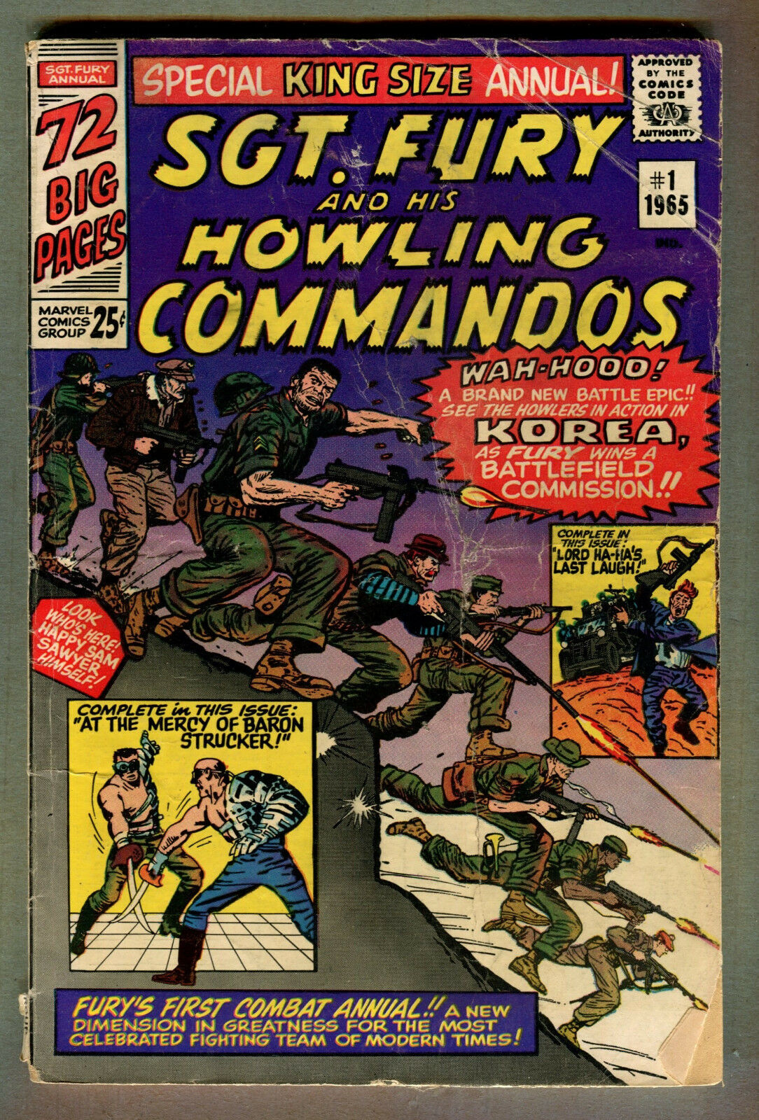 Sgt Fury #1 King Size - Fury's First Combat Annual - 1965 (Grade 4.0 ...