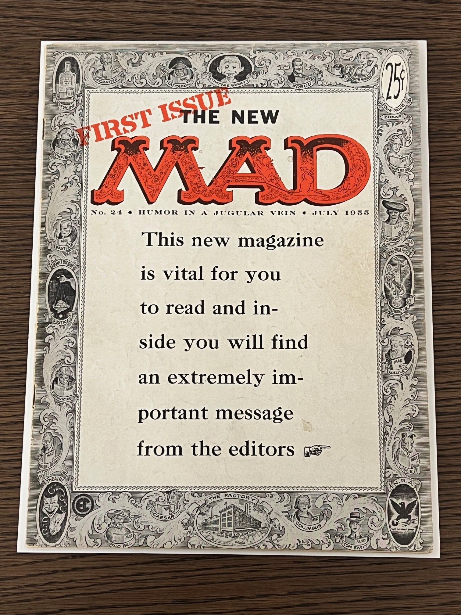 Mad #24 (1955). VG+. 1st Magazine issue. Kurtzman logo & border on cover. | Comic Books - Golden ...