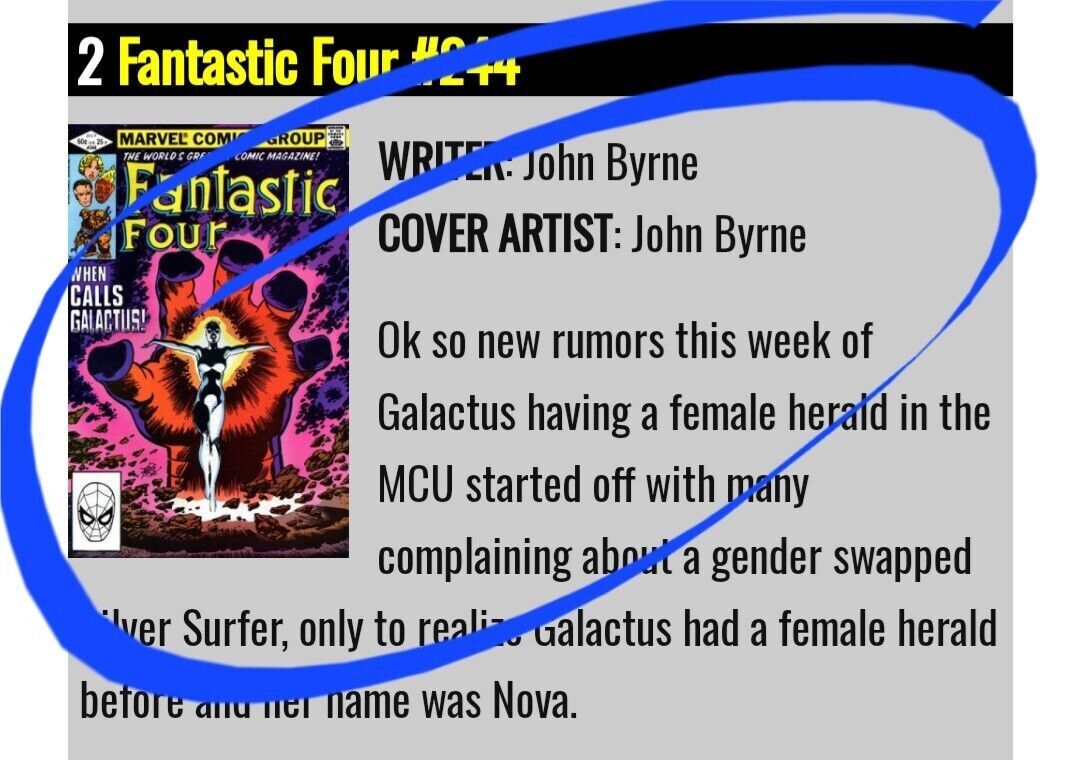 1982 Fantastic Four 244 Fine 1st Frankie Raye as Nova Galactus John ...