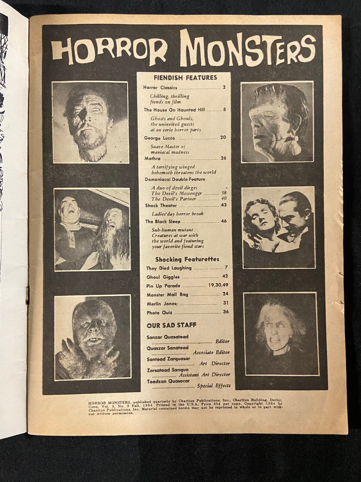 Vintage 1964 Horror Monsters Magazine #9 FN | Comic Books - Modern Age ...