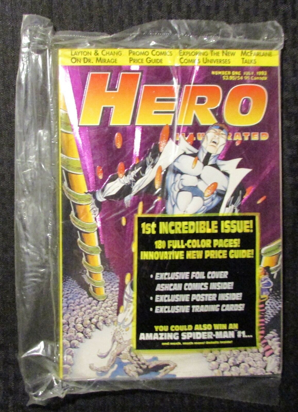 1993 HERO ILLUSTRATED Magazine #1 Sealed w/ Ashcan / Poster / Trading ...