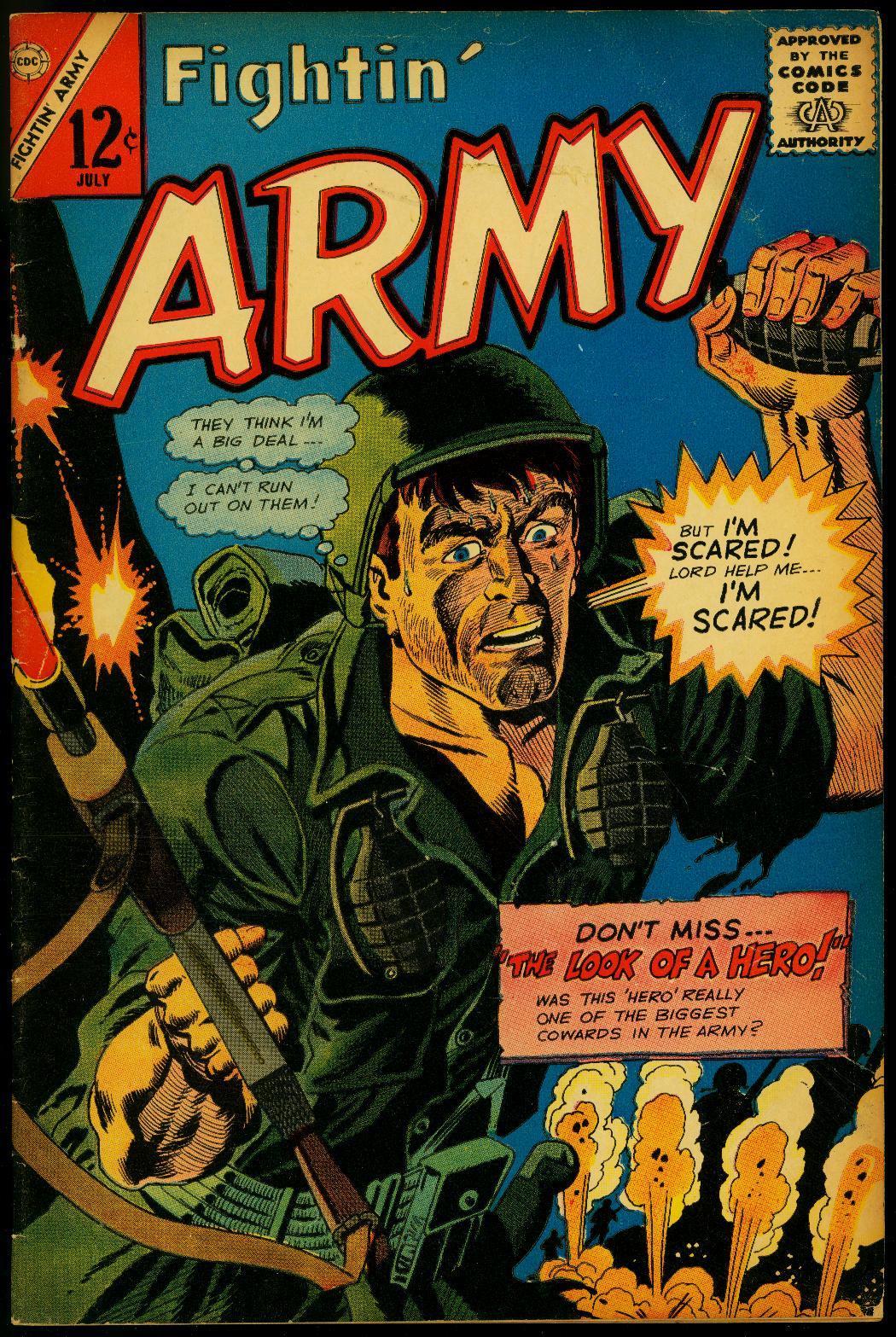 Fightin' Army #69 1966- Charlton War comic- tense grenade cover VG ...