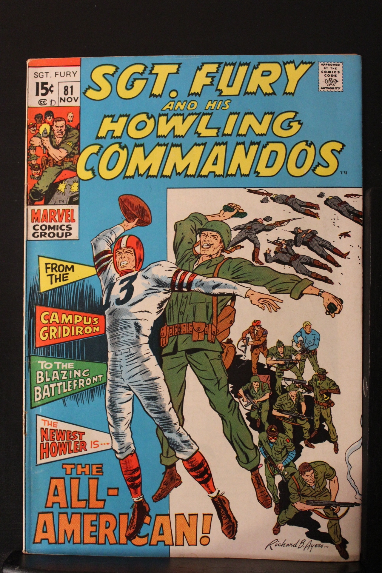 Sgt. Fury #81 1970 High-Grade NM- Football Quarter Back turned soldier ...