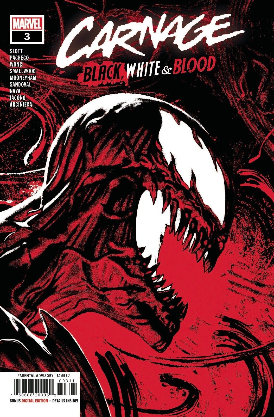 Carnage Black White & Blood #3 Cover A Smallwood Marvel 2021 EB62 ...