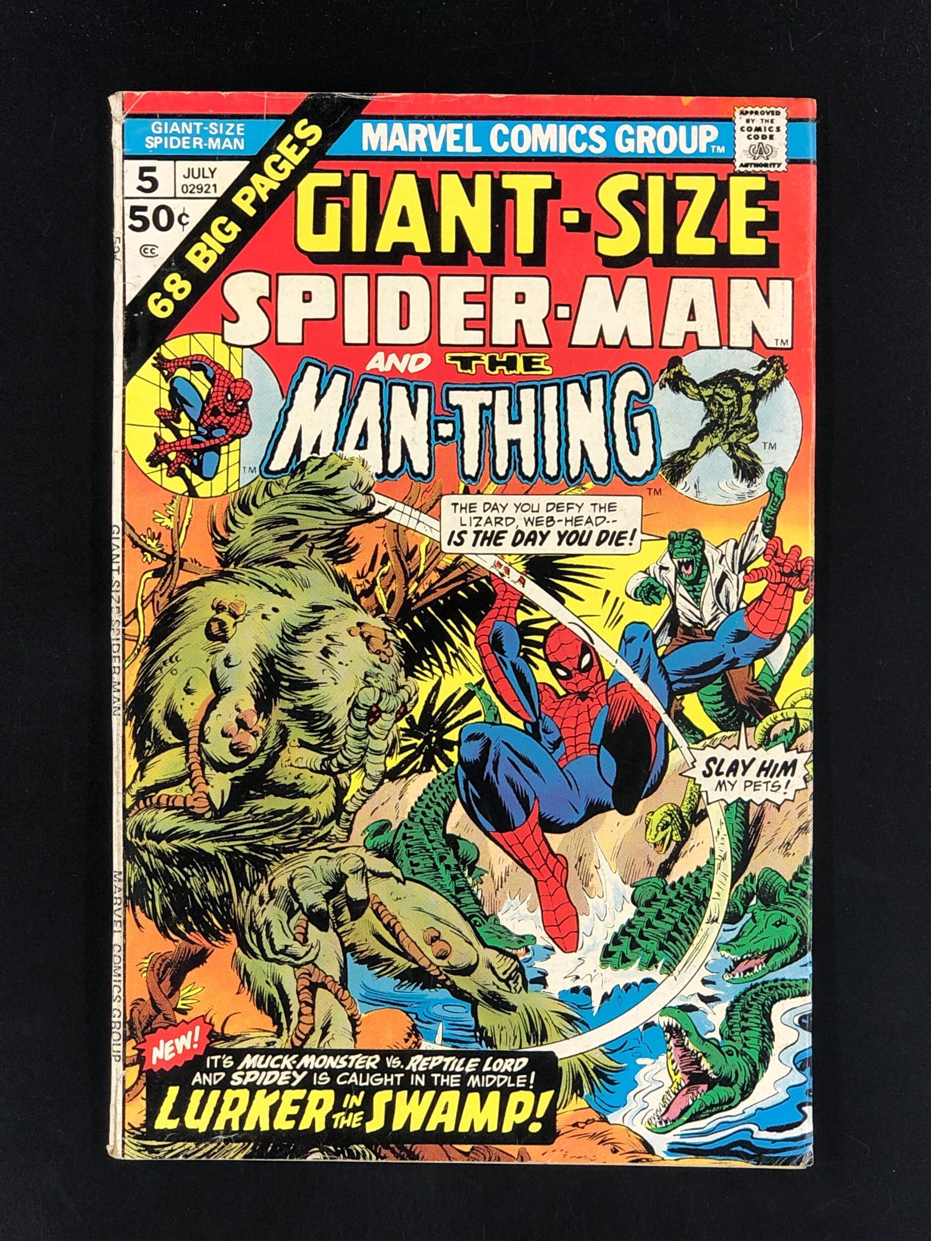 Giant-Size Spider-Man #5 (1975) FR Man-Thing and The Lizard Cover ...