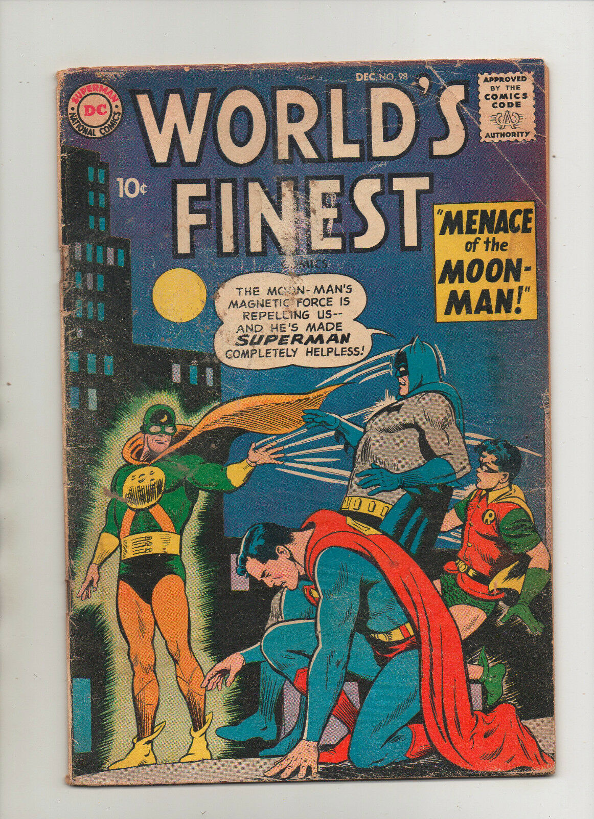 World's Finest #98 - Moon-Man! Batman Robin Superman - (Grade 3.0) 1958 ...