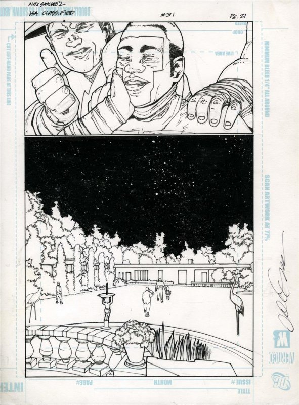JSA: Classified #31 pg 21 Alex Sanchez Original Art Mr.Terrific Justice ...
