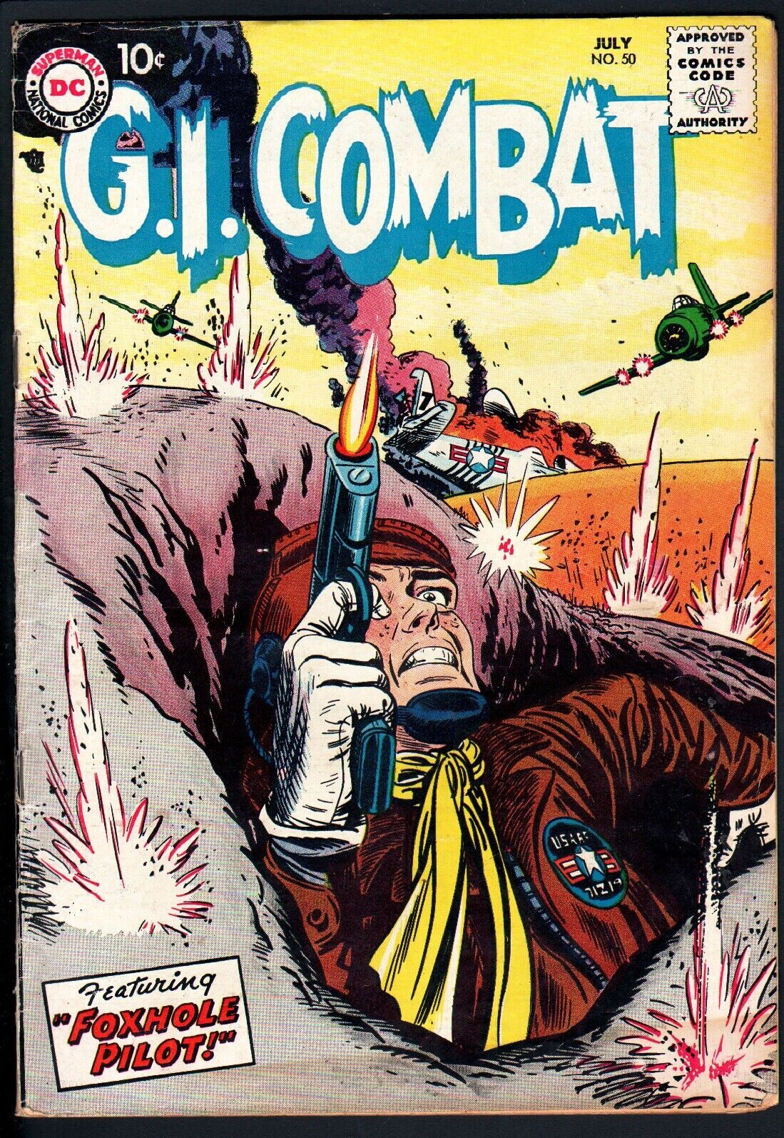 G.I. Combat #50 1957- Dc War - Great Cover!-Foxhole! | Comic Books - Silver Age, DC Comics ...