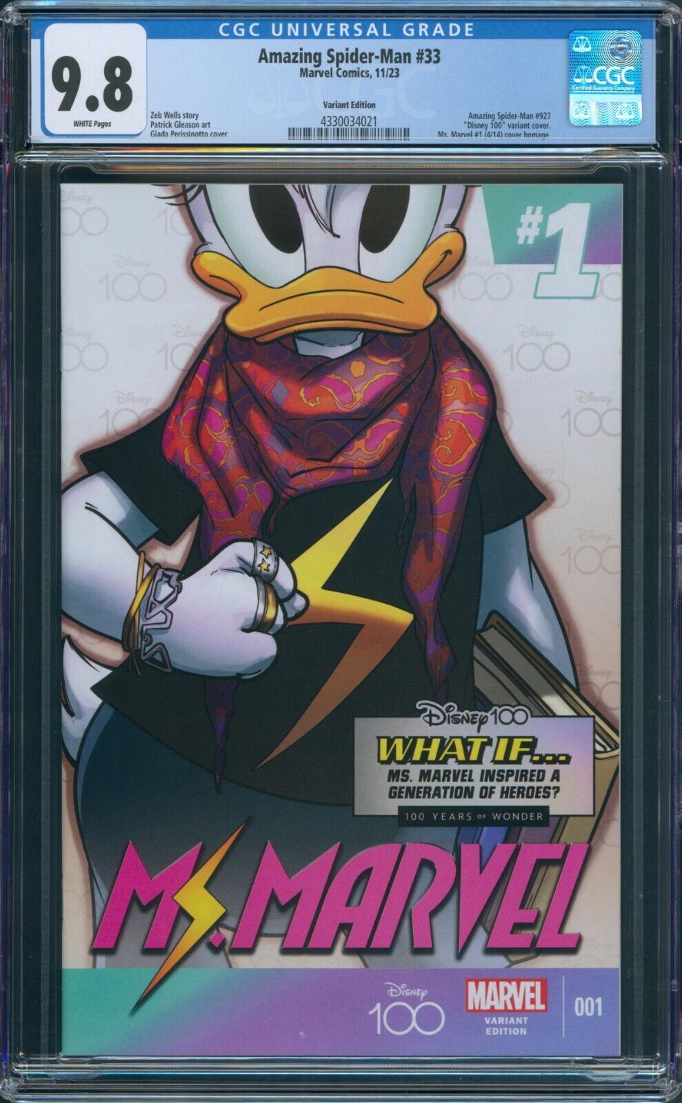 Amazing Spider-Man 33 CGC 9.8 Disney 100 Ms Marvel 1 2014 Homage 2023 ...