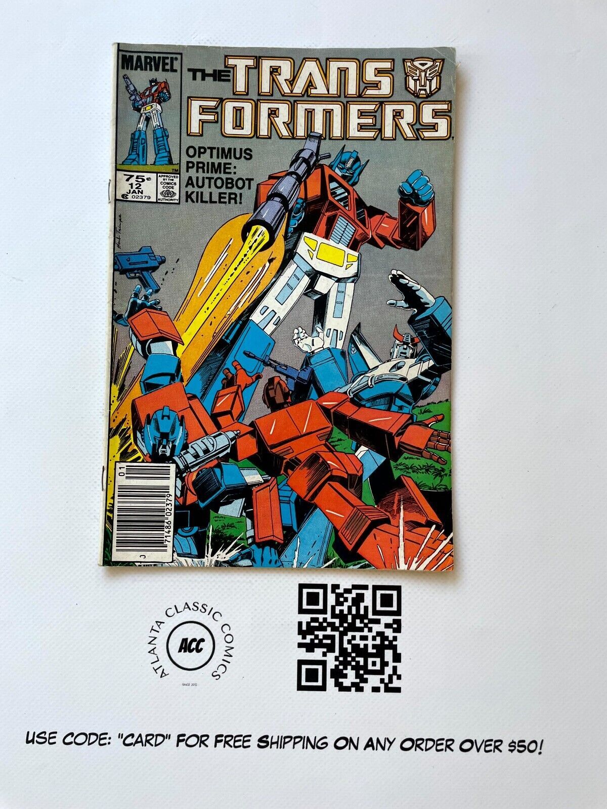 Transformers # 12 FN Marvel Comic Book Optimus Prime Bumble Bee ...