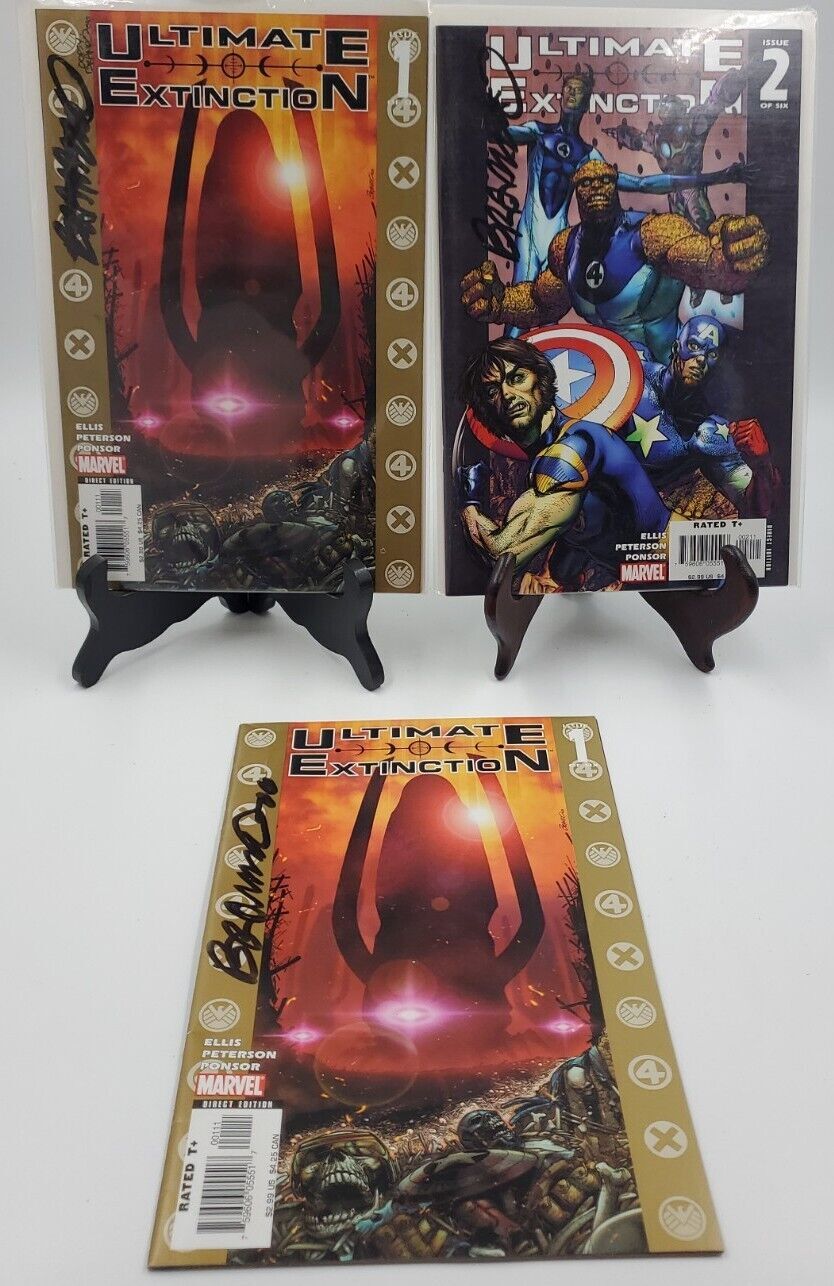 Lot Ultimate Extinction #1 & #2 Signed by Brandon Peterson Marvel ...