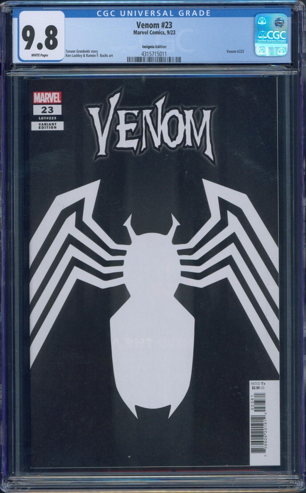 Venom #23 CGC 9.8 Insignia Variant 1st Black Widow Symbiote Marvel 2023 ...