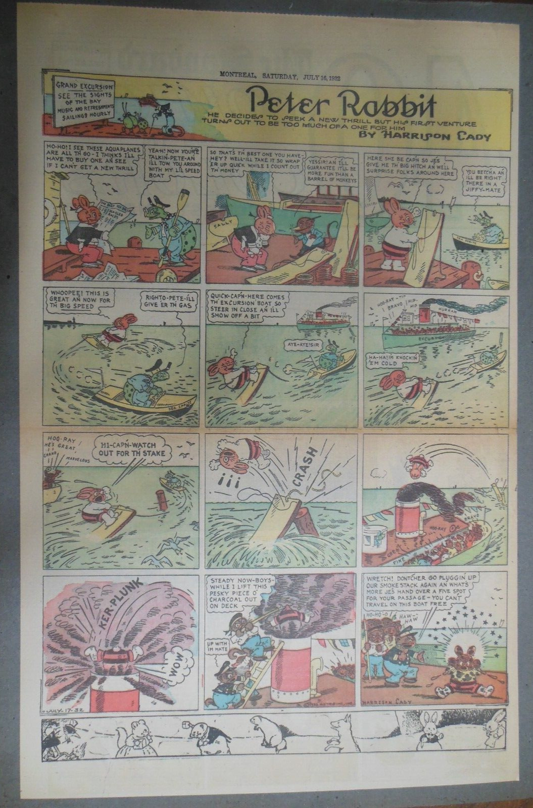 Peter Rabbit Sunday Page by Harrison Cady from 7/16/1932 Large Full ...