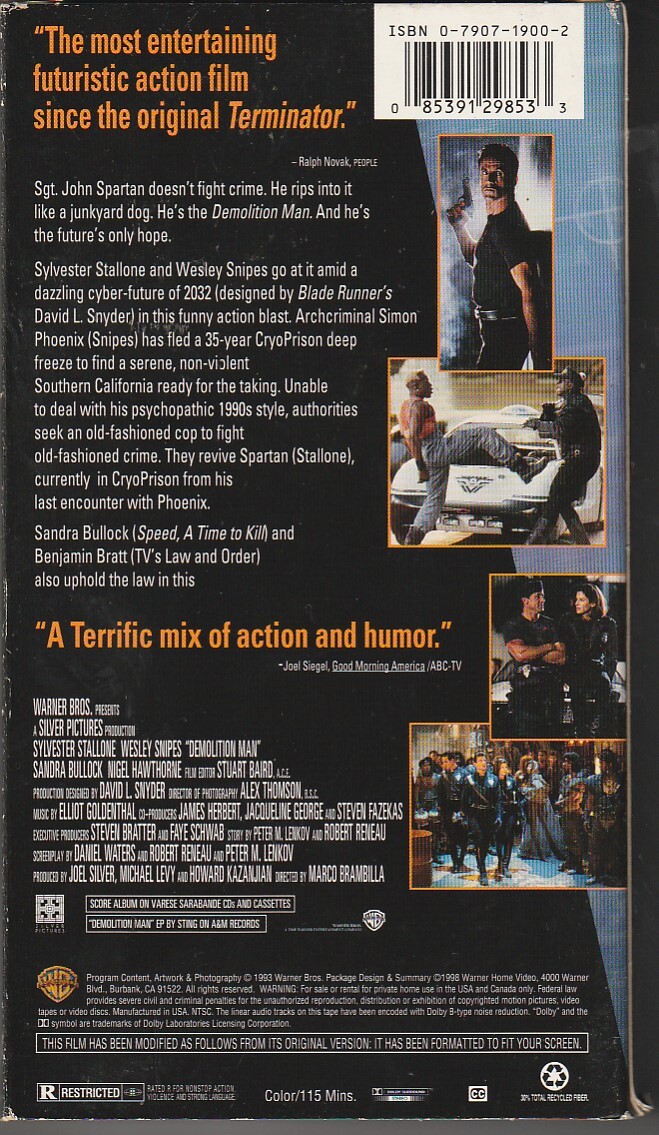 Demolition Man VHS | Comic Collectibles - Other / HipComic