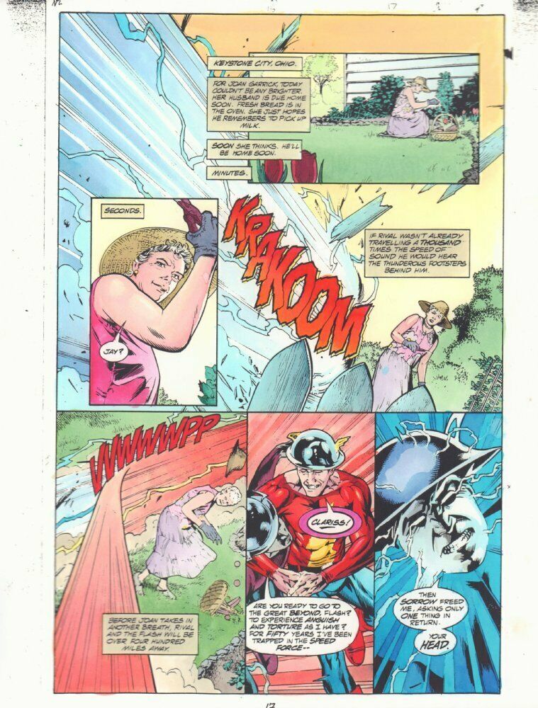 JSA #16 p.17 Color Guide Art - Flash Jay Garrick vs. Edward by John ...