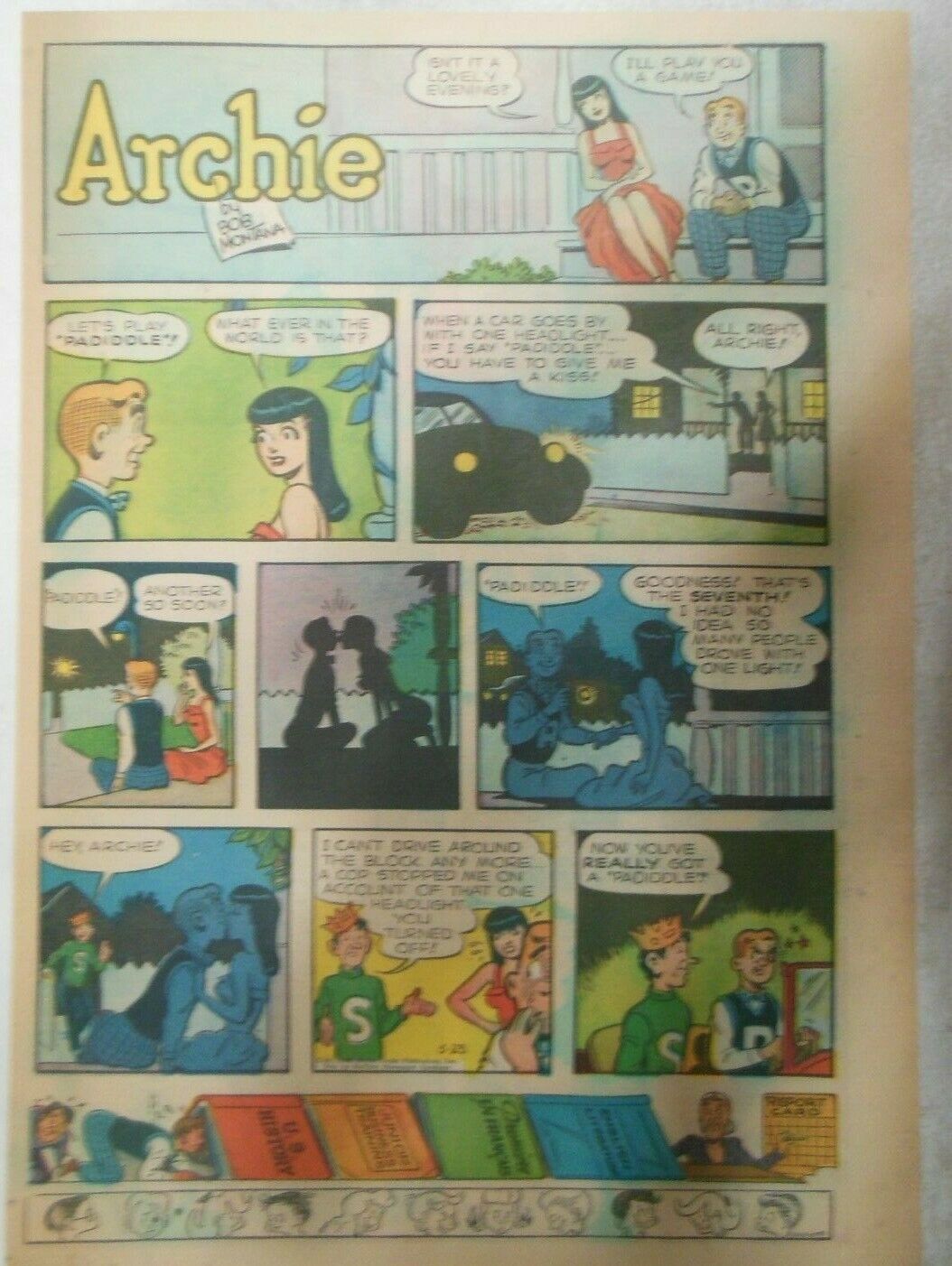 Archie by Bob Montana from 5/23/1948 Very Early! Tabloid Size Color ...