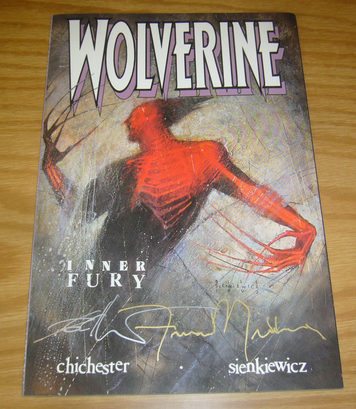 Wolverine: Inner Fury #1 VF/NM signed by bill sienkiewicz as "frank ...