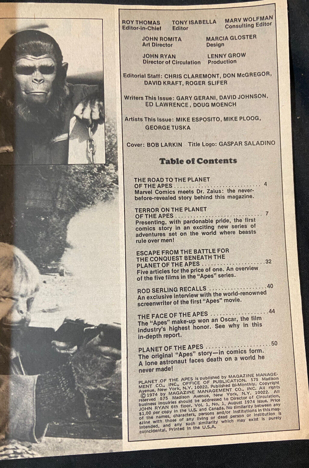 Planet of the Apes Magazine #1 1974 Vf-Nm | Comic Books - Bronze Age ...