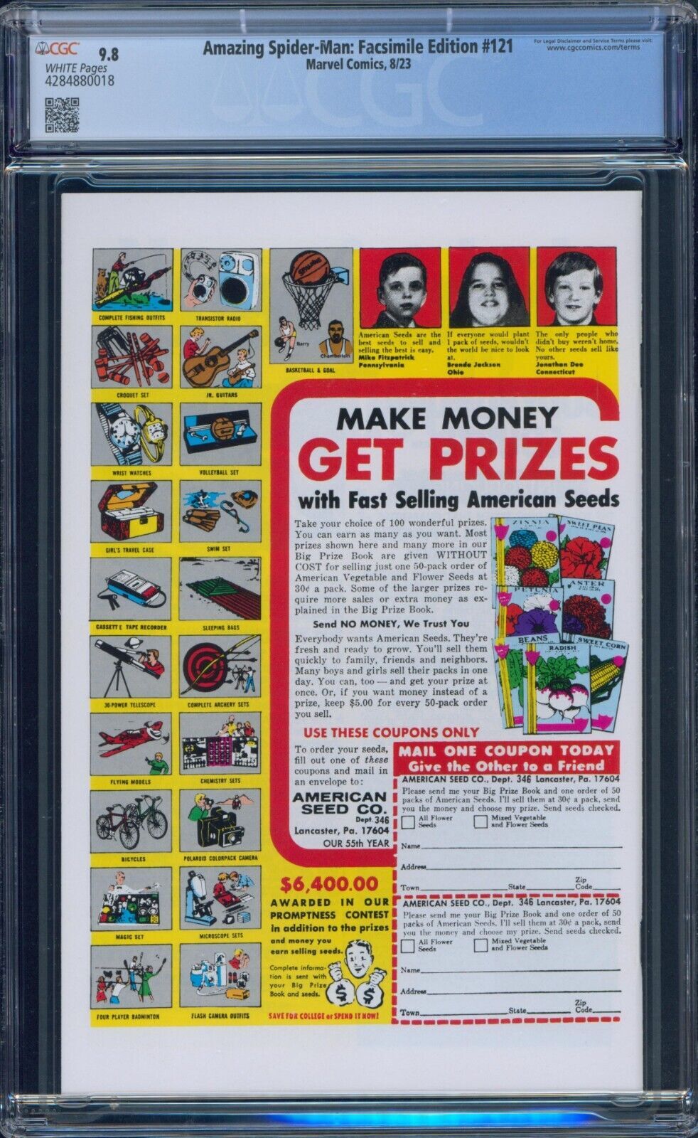 Amazing Spider-Man #121 Facsimile Edition CGC 9.8 Reprints 1973 Orig ...