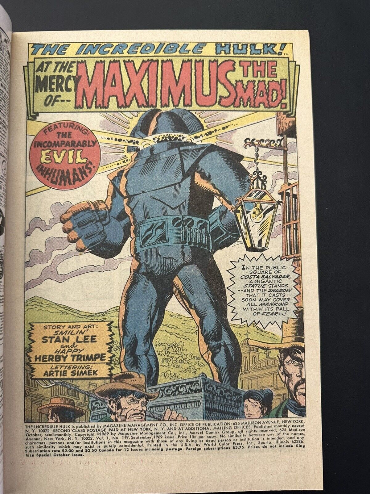 Incredible Hulk #119 VF (Herb Trimpe Art) Maximus the Mad! (Marvel 1969 ...
