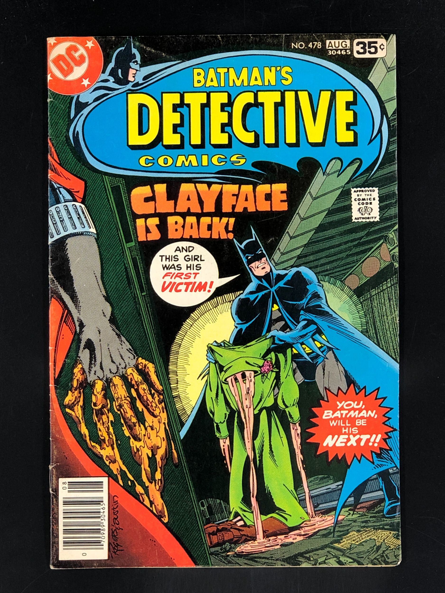 Detective Comics #478 (1978) 1st Full Appearance of the Third Clayface ...