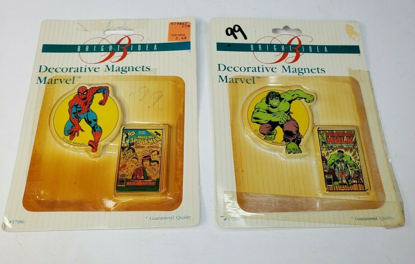 Spider Man & Incredible Hulk Magnets Marvel Vintage 1989 | Comic Books ...