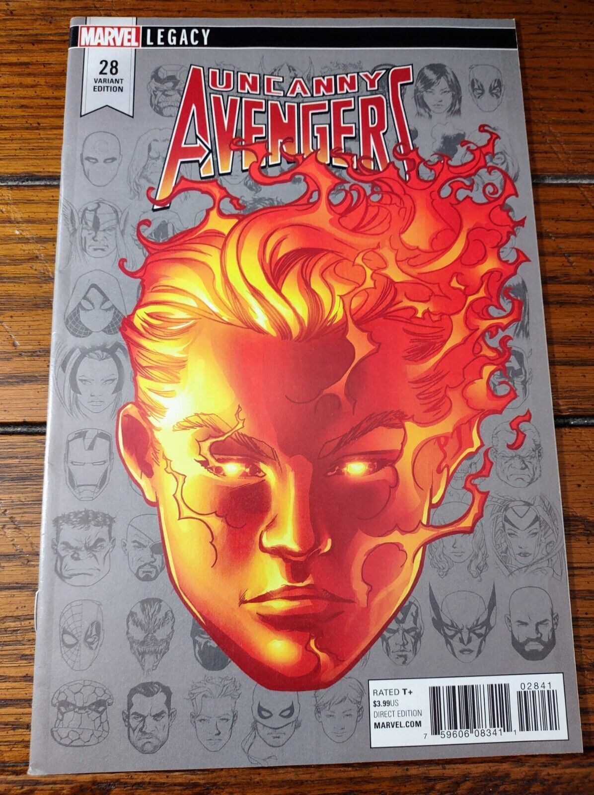 Uncanny Avengers #28 1:10 NM Mike McKone Human Torch Headshot Variant ...