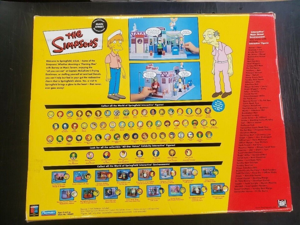 The Simpsons Main Street Squeaky Old Man Intell-Tronic Playmates Sealed ...