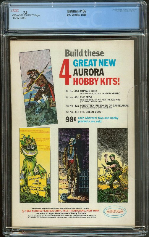 Batman 186 CGC 7.5 Joker cover & story | Comic Books - Silver Age, DC ...