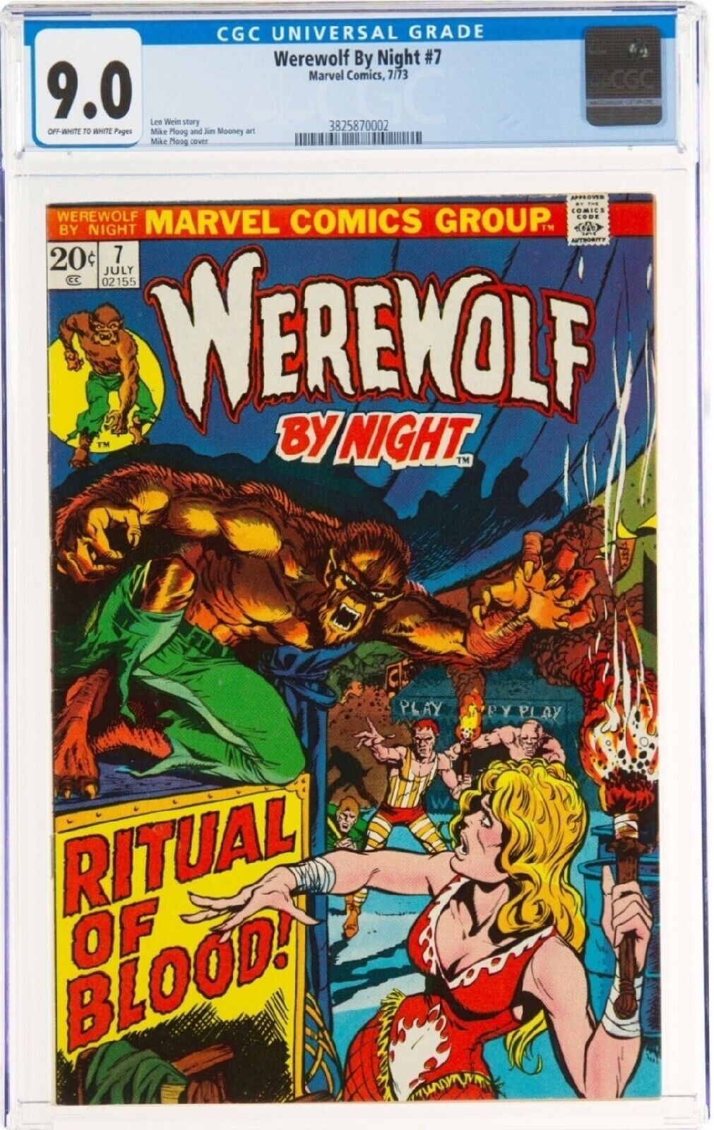 WEREWOLF by NIGHT #7 CGC 9.0 (Marvel 1973) "Ritual of Blood", Mike ...