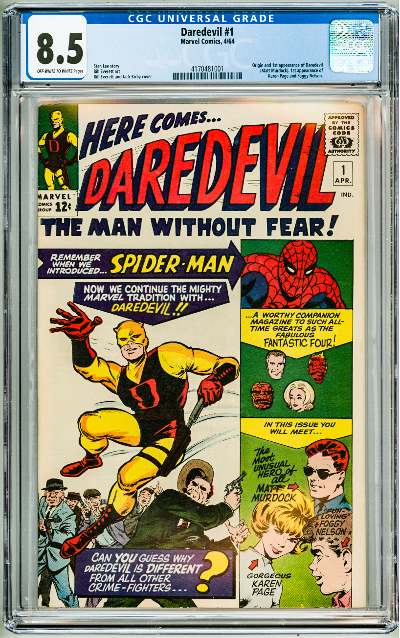 Daredevil #1 (1964) CGC 8.5! OWW Pages! 1st Appearance of Daredevil ...