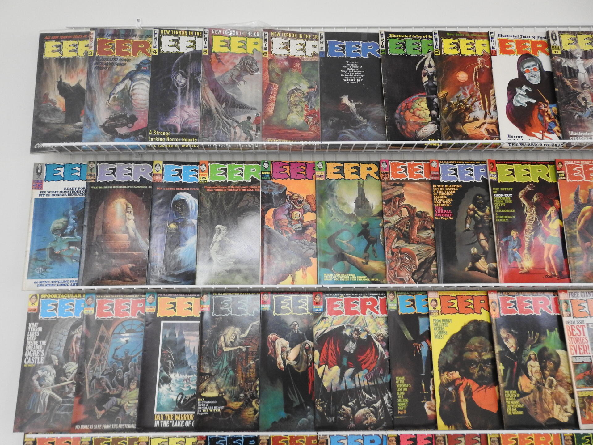 Huge Lot Eerie Magazines #2-139 & 1970, 1971, 1972 Annuals Avg FN+ ...
