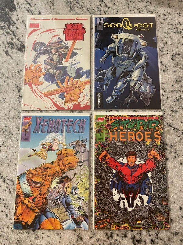 4 Comics Stupid Heroes 1 + Xenotech 1 + Seaquest DSV 1 + Demon Blade ...