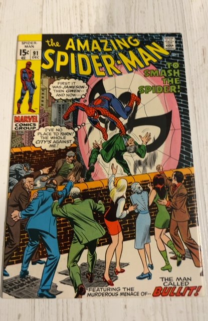 The Amazing Spider-Man #91 (1970)death of Mr Stacy to smash a spider ...