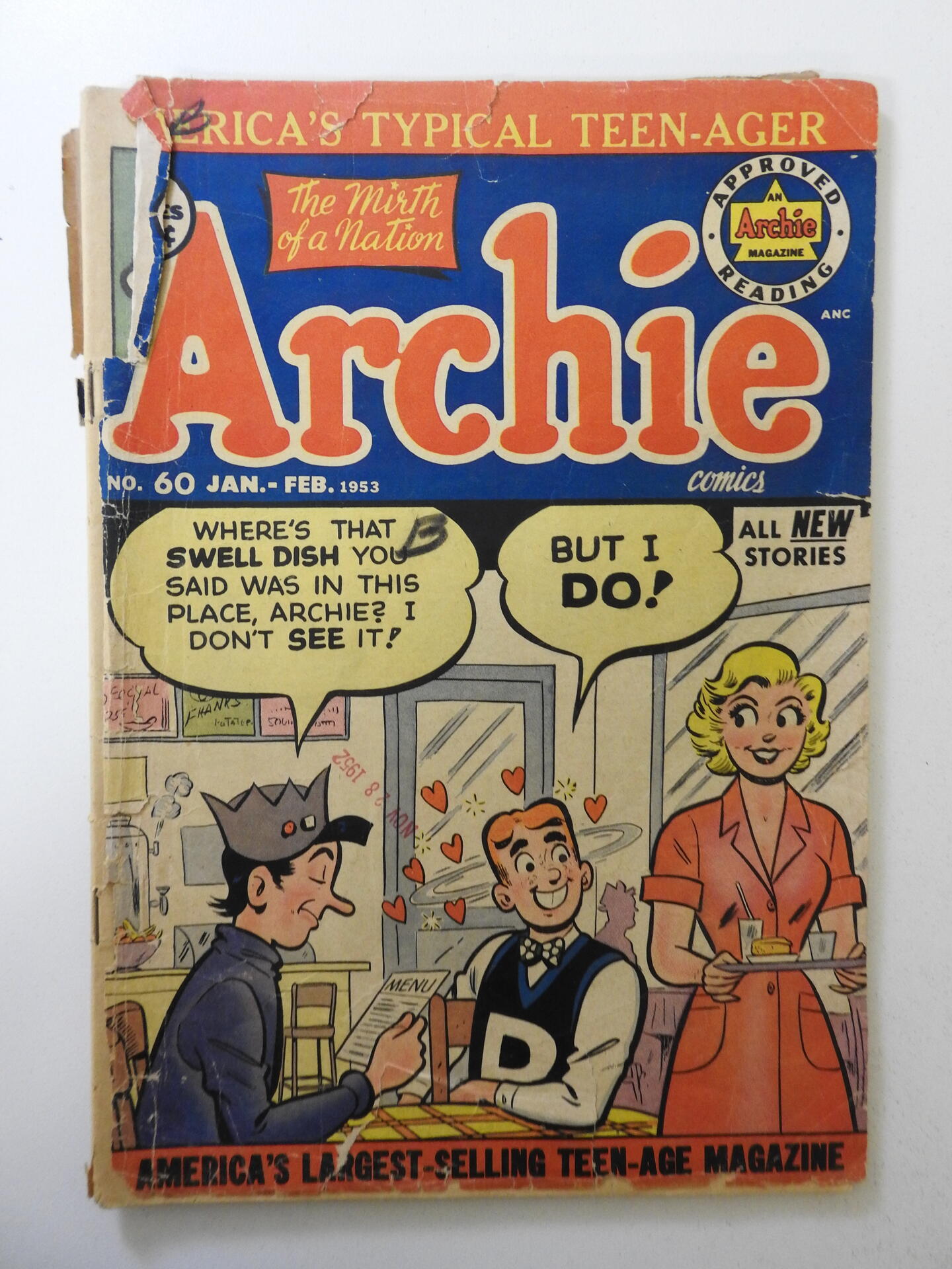 Archie Comics #60 (1953) PR Condition Book-length spine split, | Comic ...
